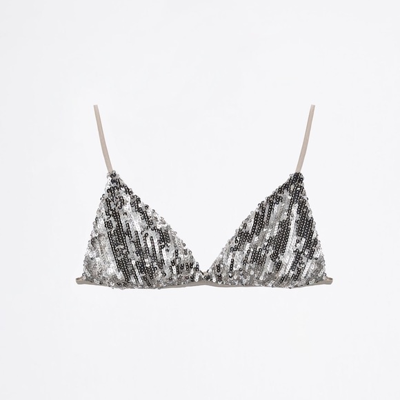 Zara | Intimates & Sleepwear | Zara Sequin Bra | Poshmark